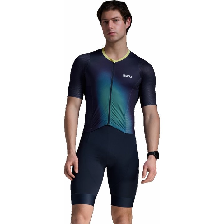 2XU MT7394D Aero Hex Men's Triathlon Suit (Midnight/Cool Matcha ...