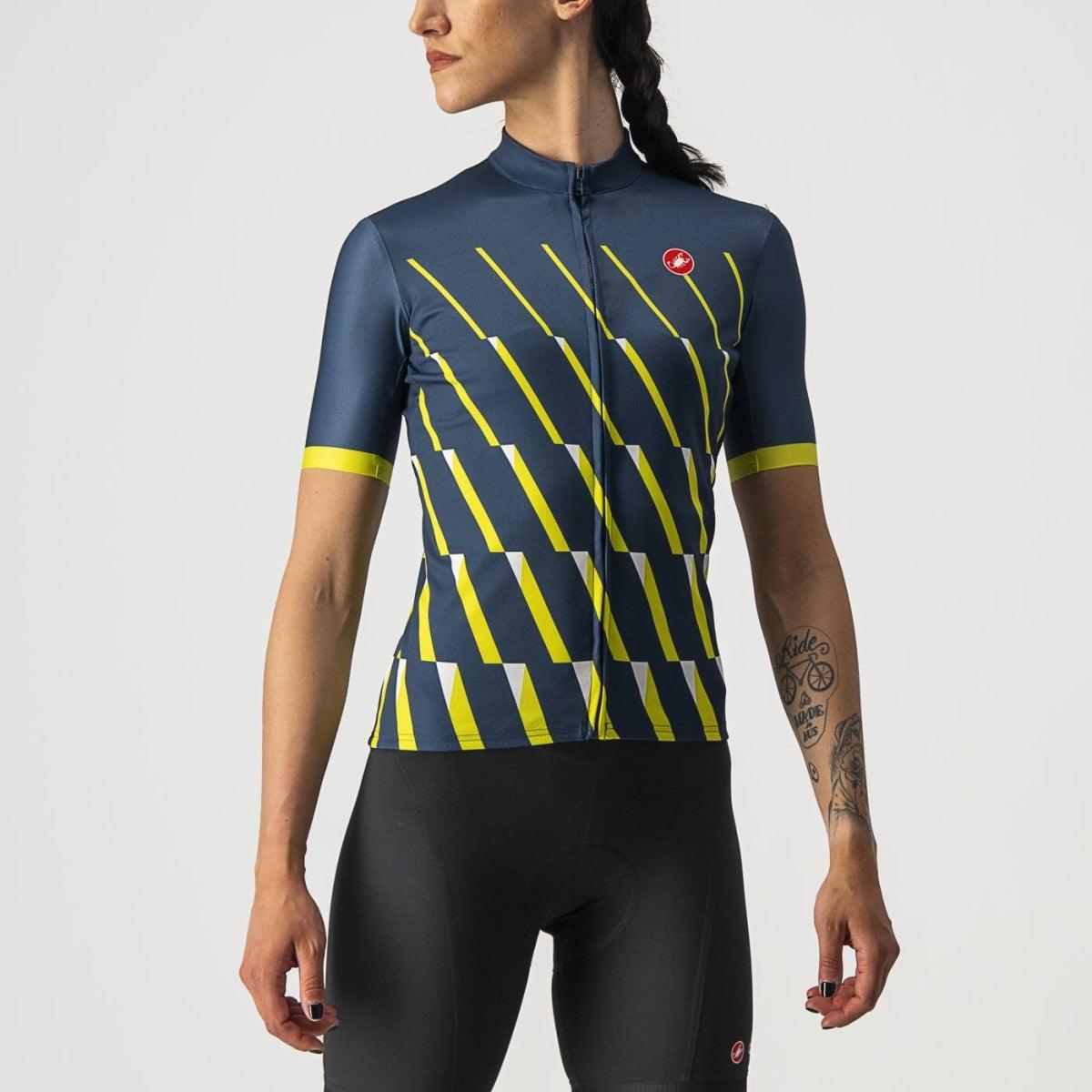 Castelli Pendio Women's Cycling Jersey (Moonlite Ocean/Sulphur White ...